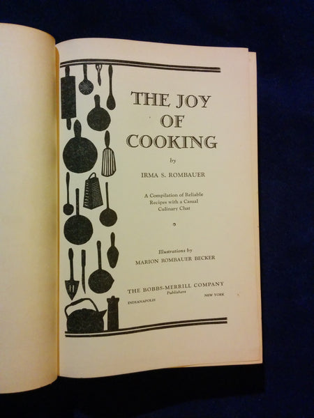 Joy of Cooking by Irma S. Rombauer 1936 first printing – formerly ...